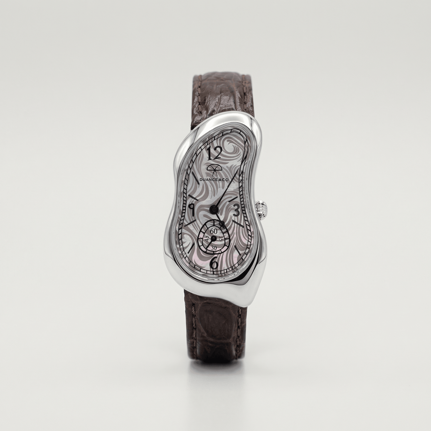 DUANCE & CO.® | CONCHIGLIA SILVER & BROWN UNIQUE SURREAL MELTING WATCH